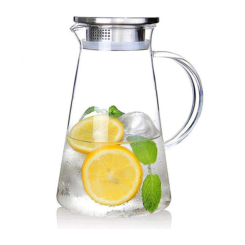 Große transparente Teekanne aus Glas, Wasserkrug